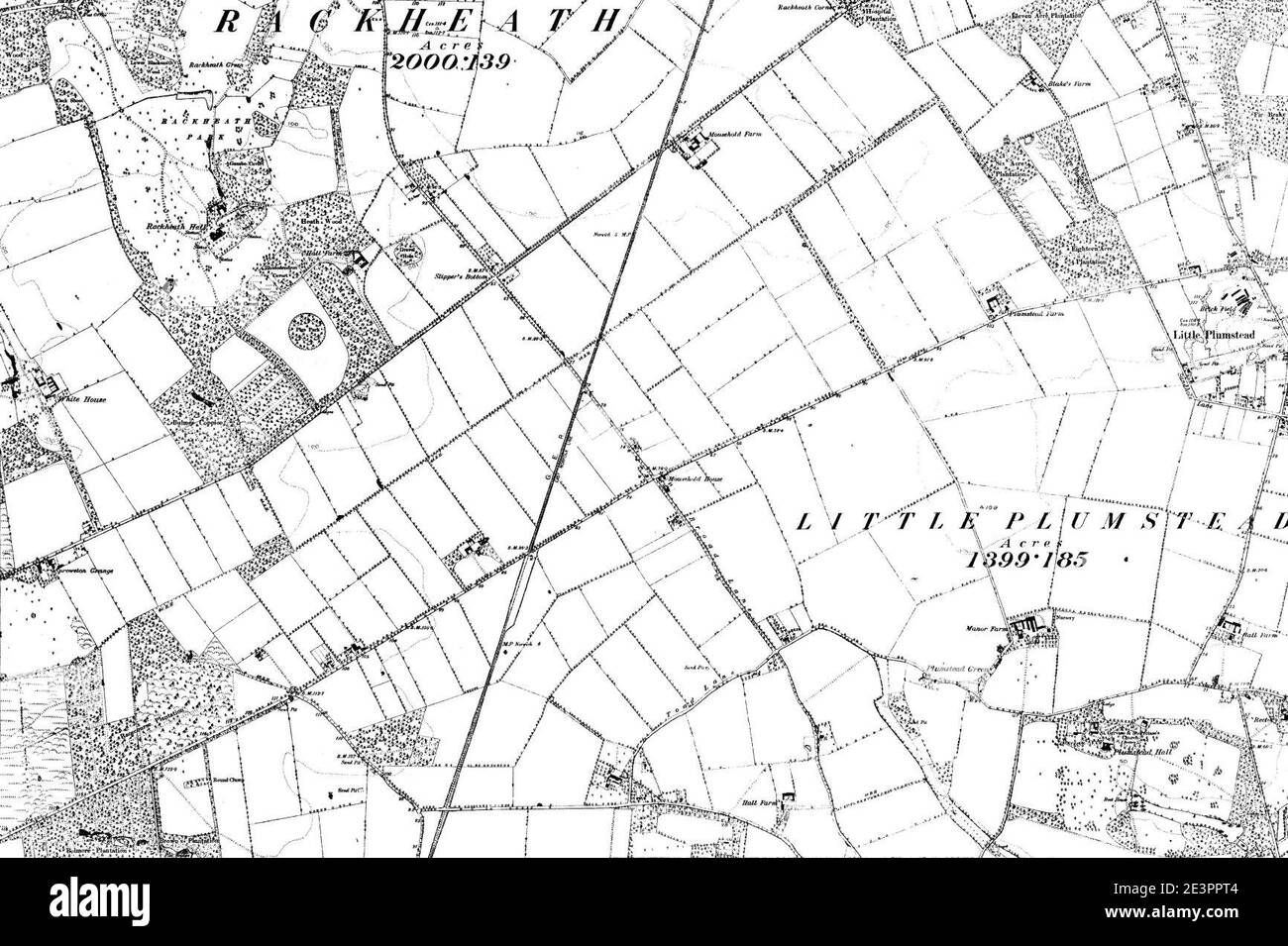 Map of Norfolk OS Map name 064-NW, Ordnance Survey, 1883-1897 Stock ...
