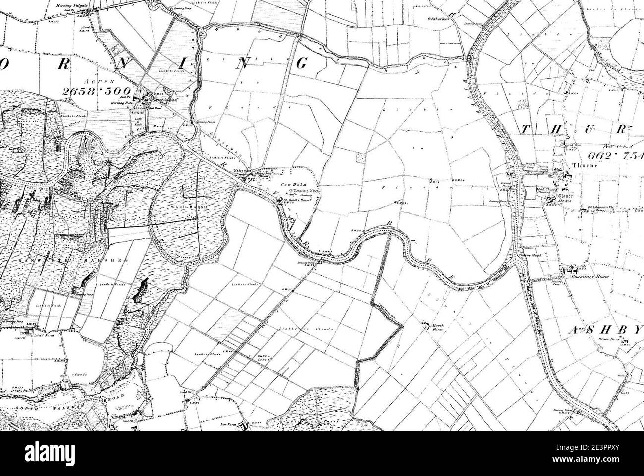 Map of Norfolk OS Map name 053-SW, Ordnance Survey, 1883-1897 Stock ...