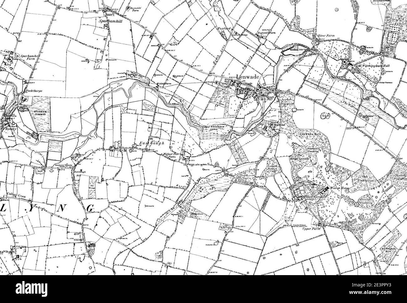 Map of Norfolk OS Map name 050-NW, Ordnance Survey, 1883-1897 Stock ...