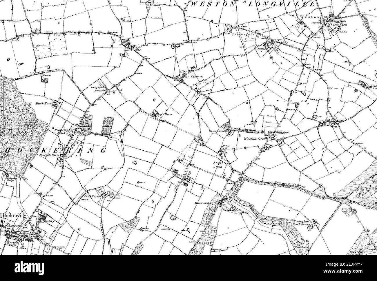 Map of Norfolk OS Map name 050-SW, Ordnance Survey, 1883-1897 Stock ...