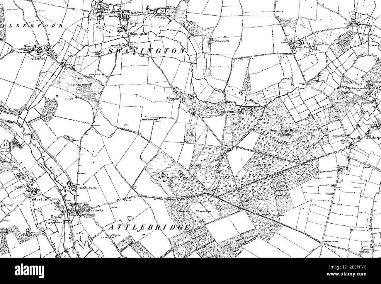 Map of Norfolk OS Map name 050-NE, Ordnance Survey, 1883-1897 Stock ...