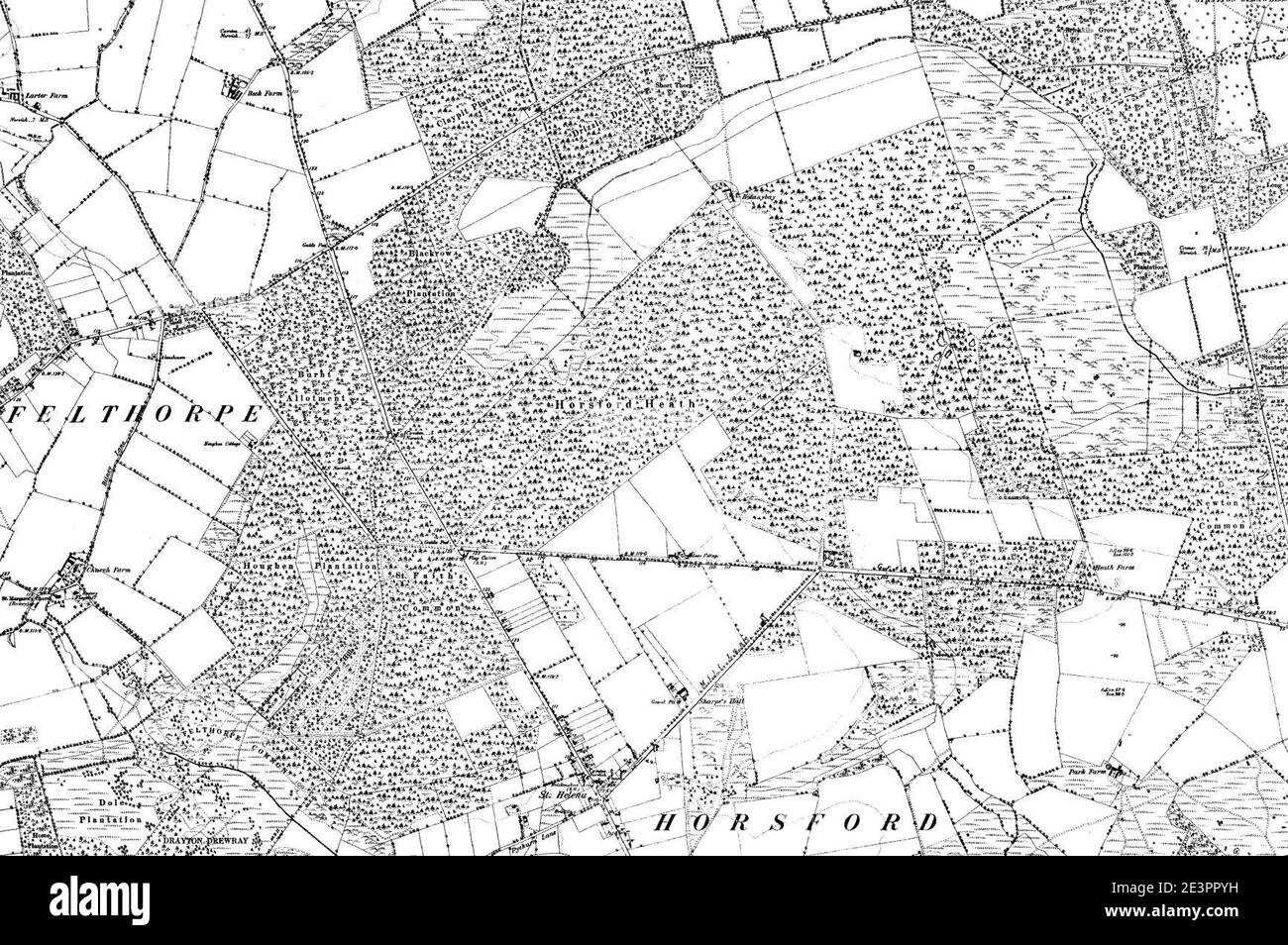 Map of Norfolk OS Map name 051-NW, Ordnance Survey, 1883-1897 Stock ...