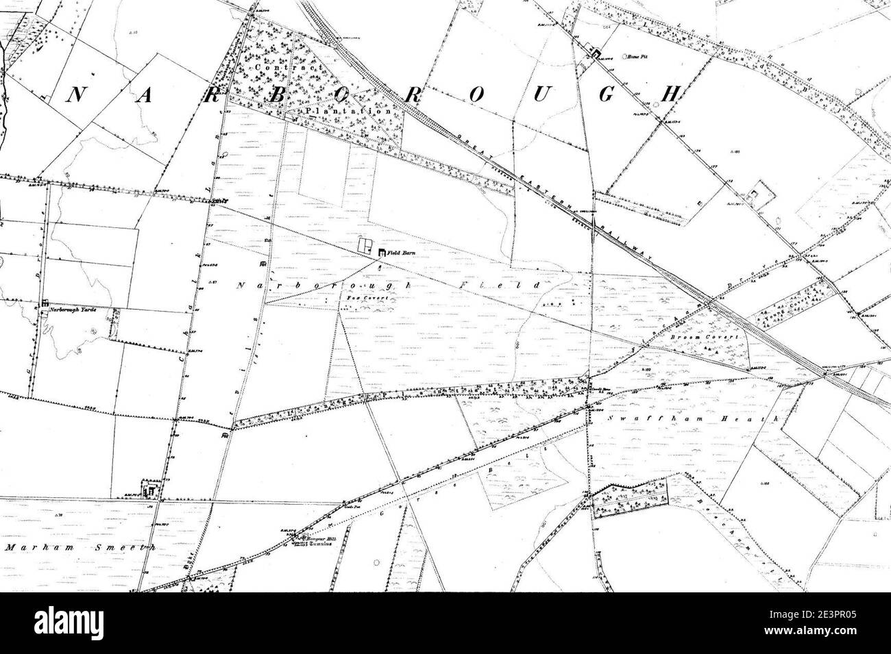 Map of Norfolk OS Map name 058-NE, Ordnance Survey, 1883-1897 Stock ...