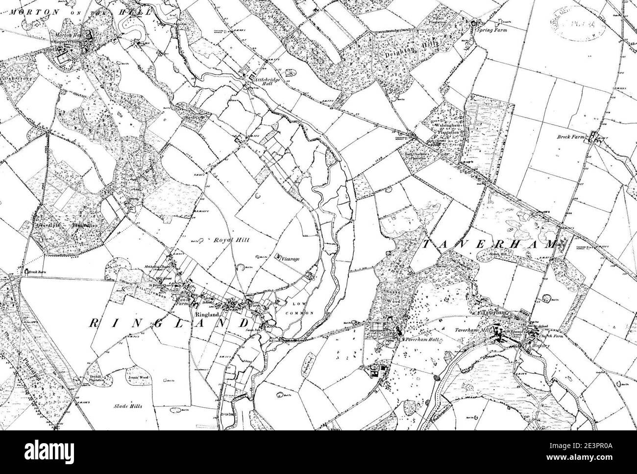Map of Norfolk OS Map name 050-SE, Ordnance Survey, 1883-1897 Stock ...