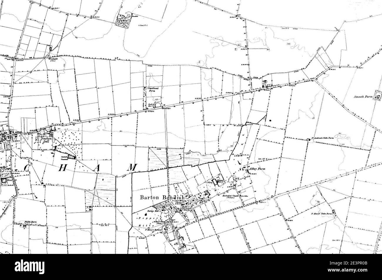 Map of Norfolk OS Map name 058-SW, Ordnance Survey, 1883-1897 Stock ...