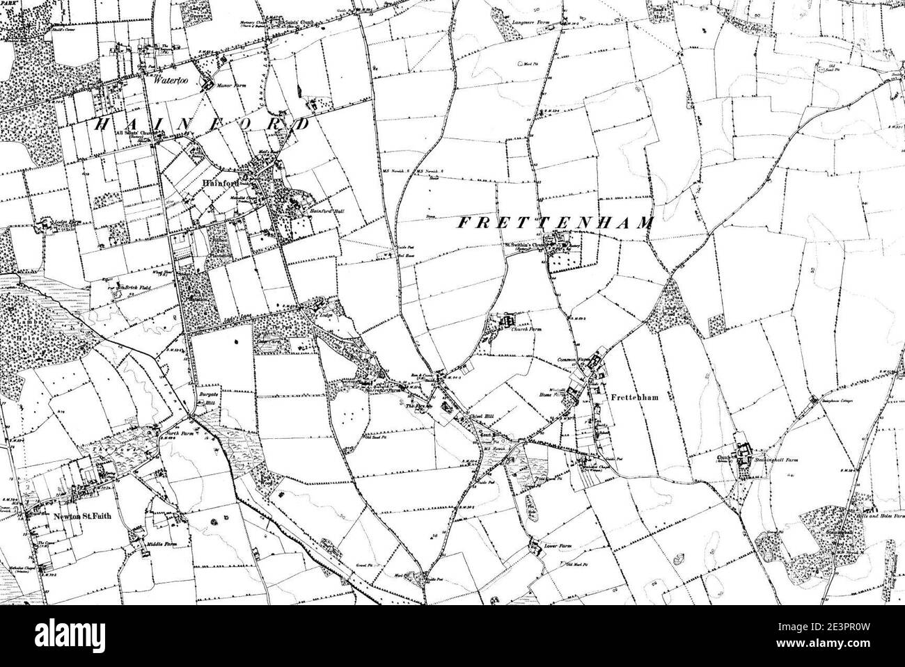 Map of Norfolk OS Map name 051-NE, Ordnance Survey, 1883-1897 Stock ...
