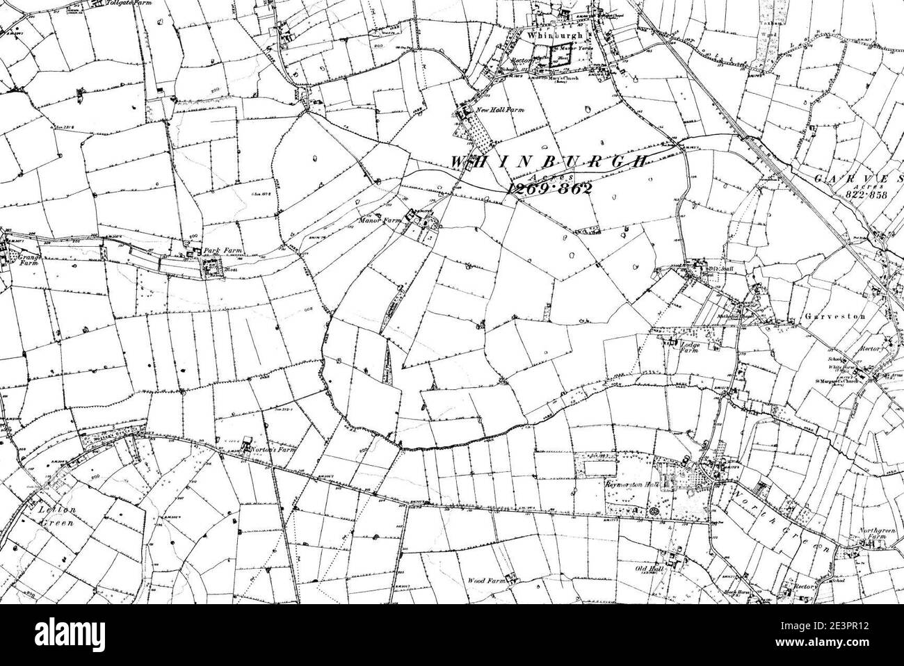 Map of Norfolk OS Map name 061-SW, Ordnance Survey, 1883-1897 Stock ...