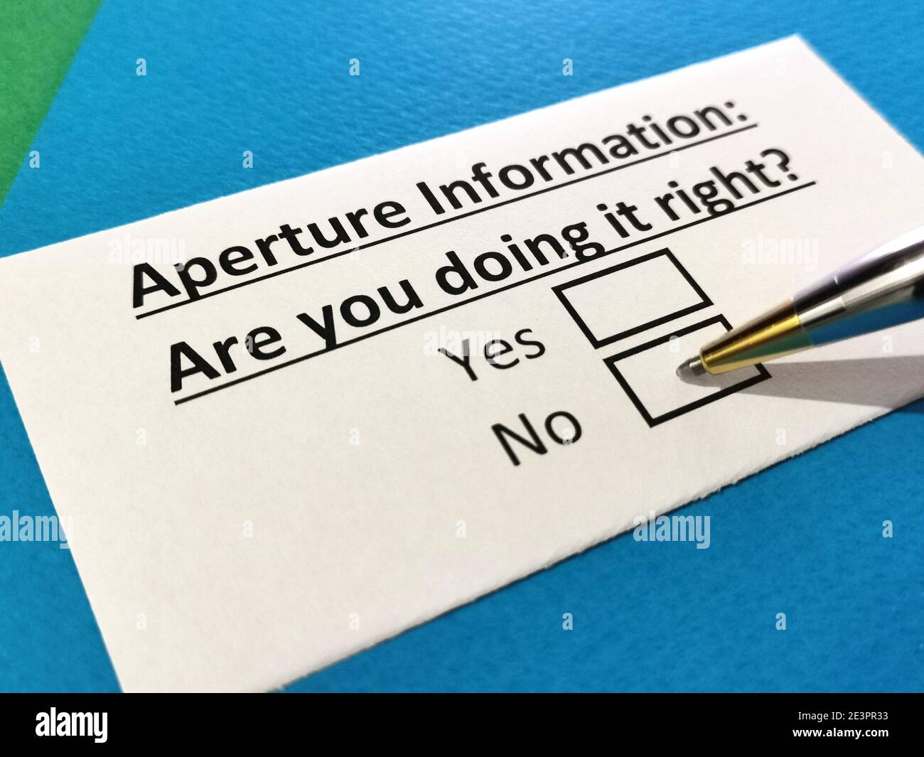One person is answering question about aperture information Stock Photo ...