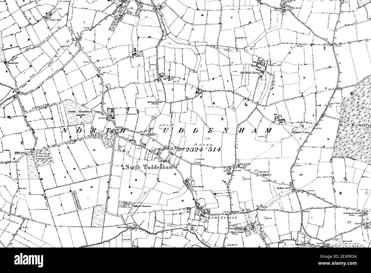 Map of Norfolk OS Map name 049-SE, Ordnance Survey, 1883-1897 Stock ...