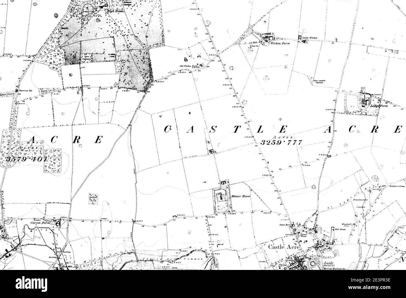 Map of Norfolk OS Map name 047-NW, Ordnance Survey, 1883-1897 Stock ...