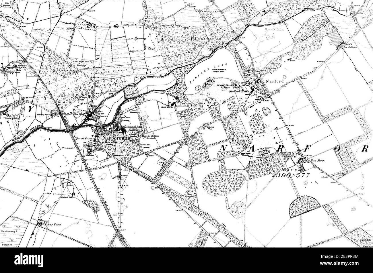 Map of Norfolk OS Map name 046-SE, Ordnance Survey, 1883-1897 Stock ...
