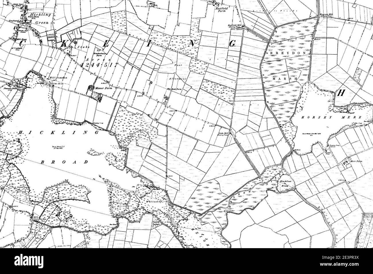 Map of Norfolk OS Map name 041-SE, Ordnance Survey, 1883-1897 Stock ...