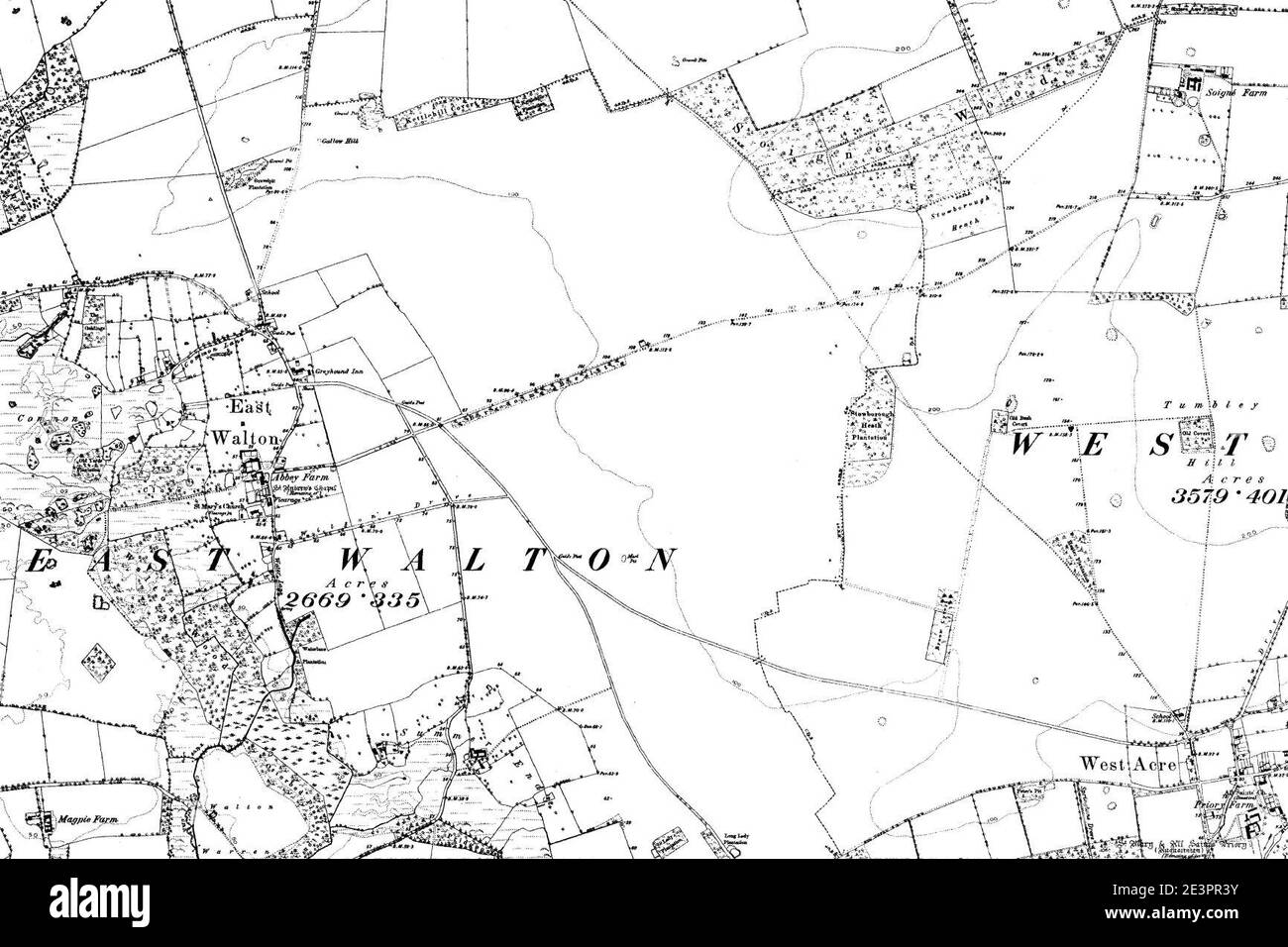 Map of Norfolk OS Map name 046-NE, Ordnance Survey, 1883-1897 Stock ...