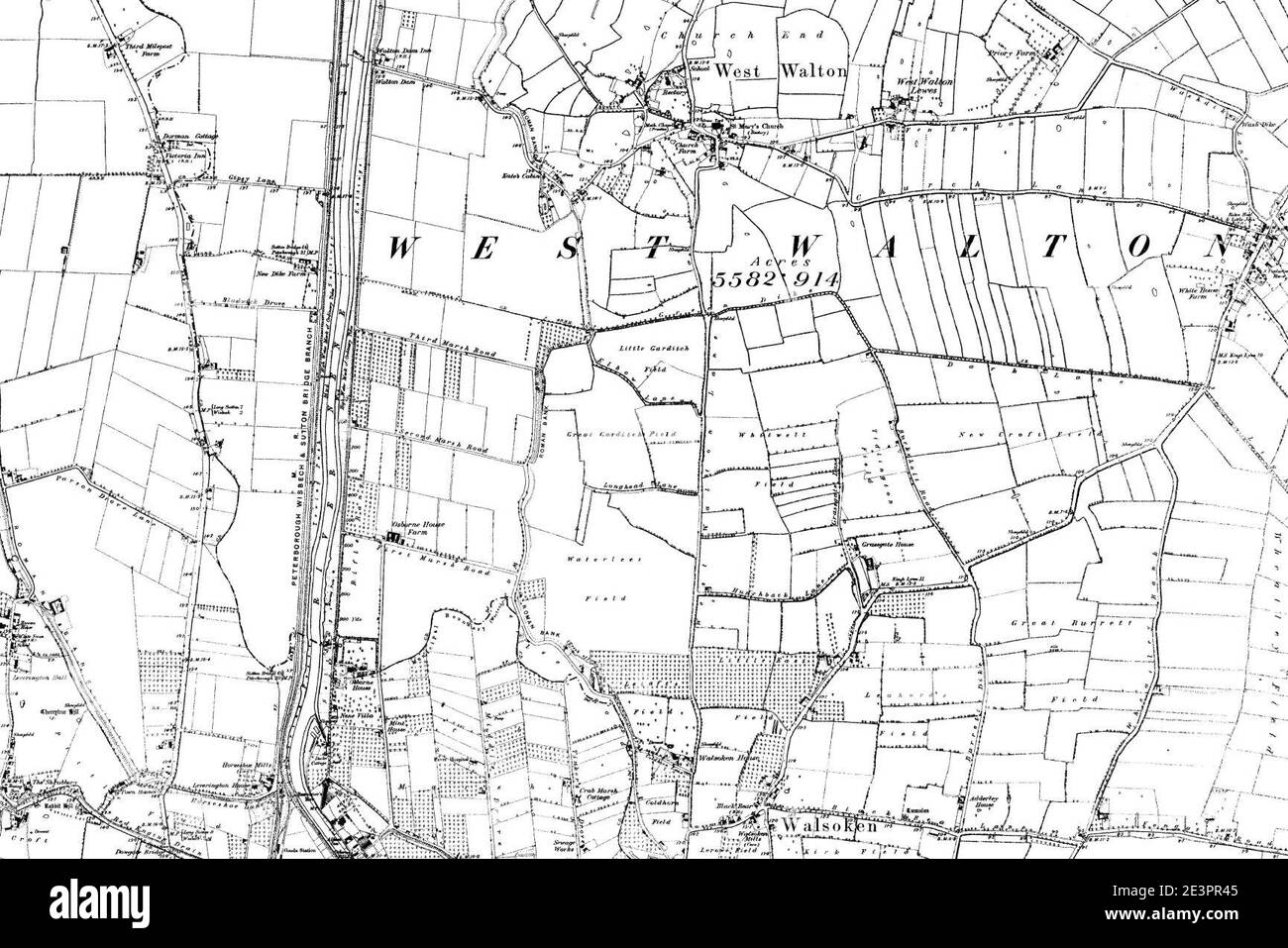 Map of Norfolk OS Map name 043-SE, Ordnance Survey, 1883-1897 Stock ...