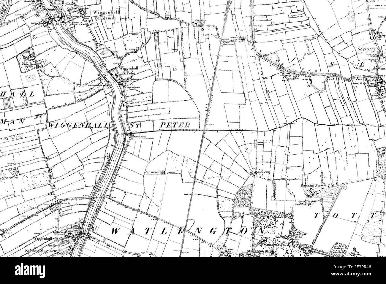 Map of Norfolk OS Map name 045-SW, Ordnance Survey, 1883-1897 Stock ...