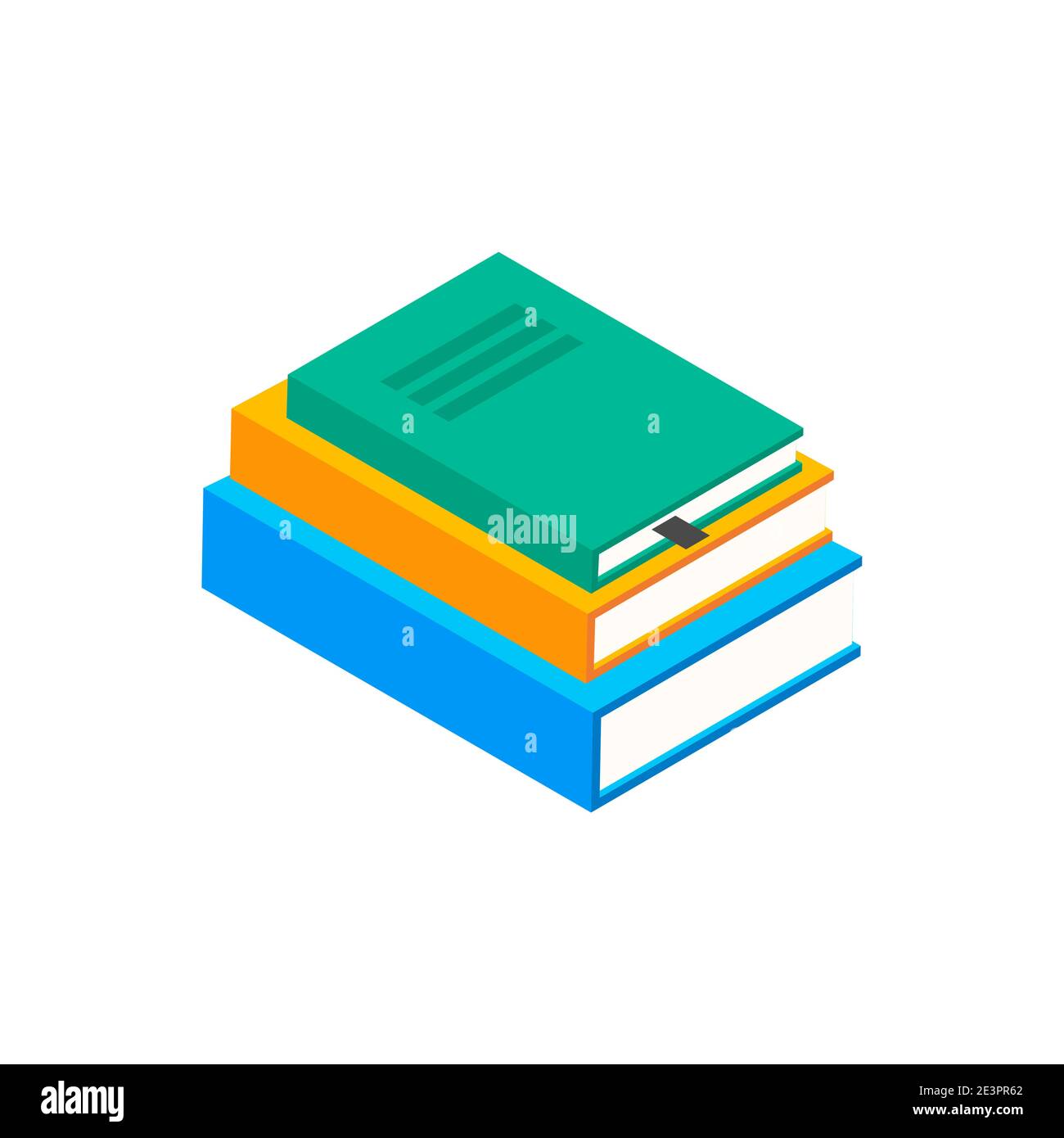 Book vector isometric stack school illustration icon. Children books ...