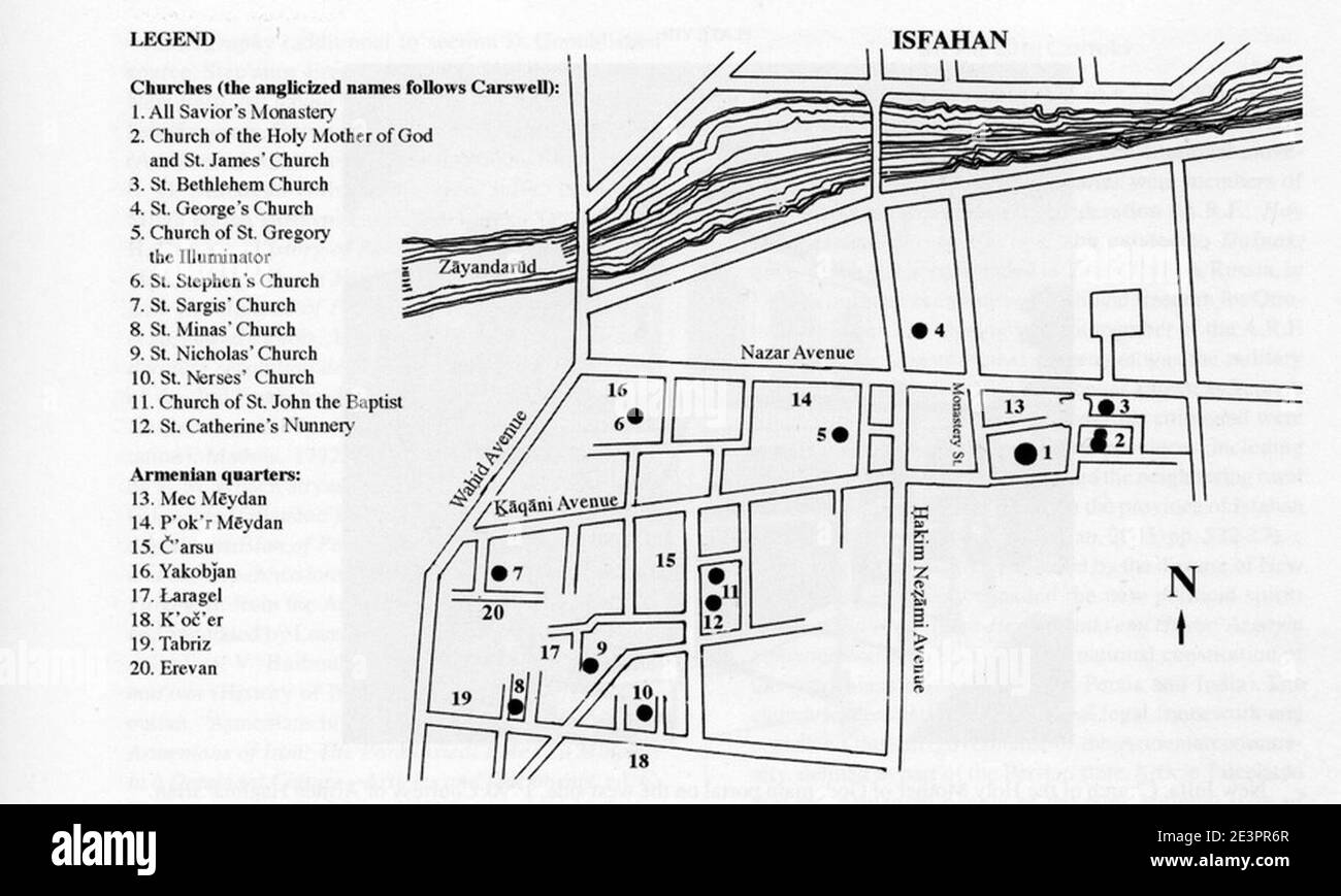 Map of New Julfa Stock Photo - Alamy