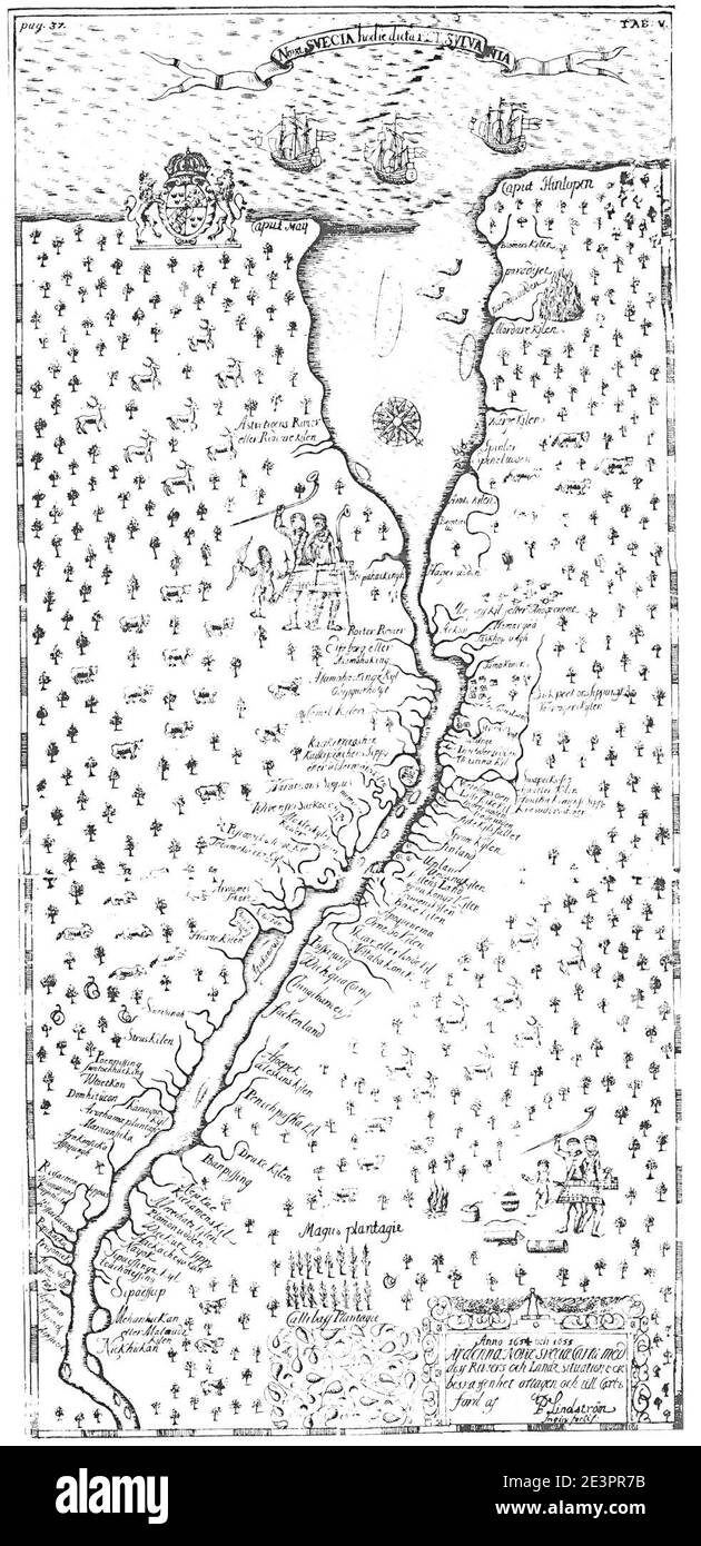 Map of New Sweden Stock Photo - Alamy