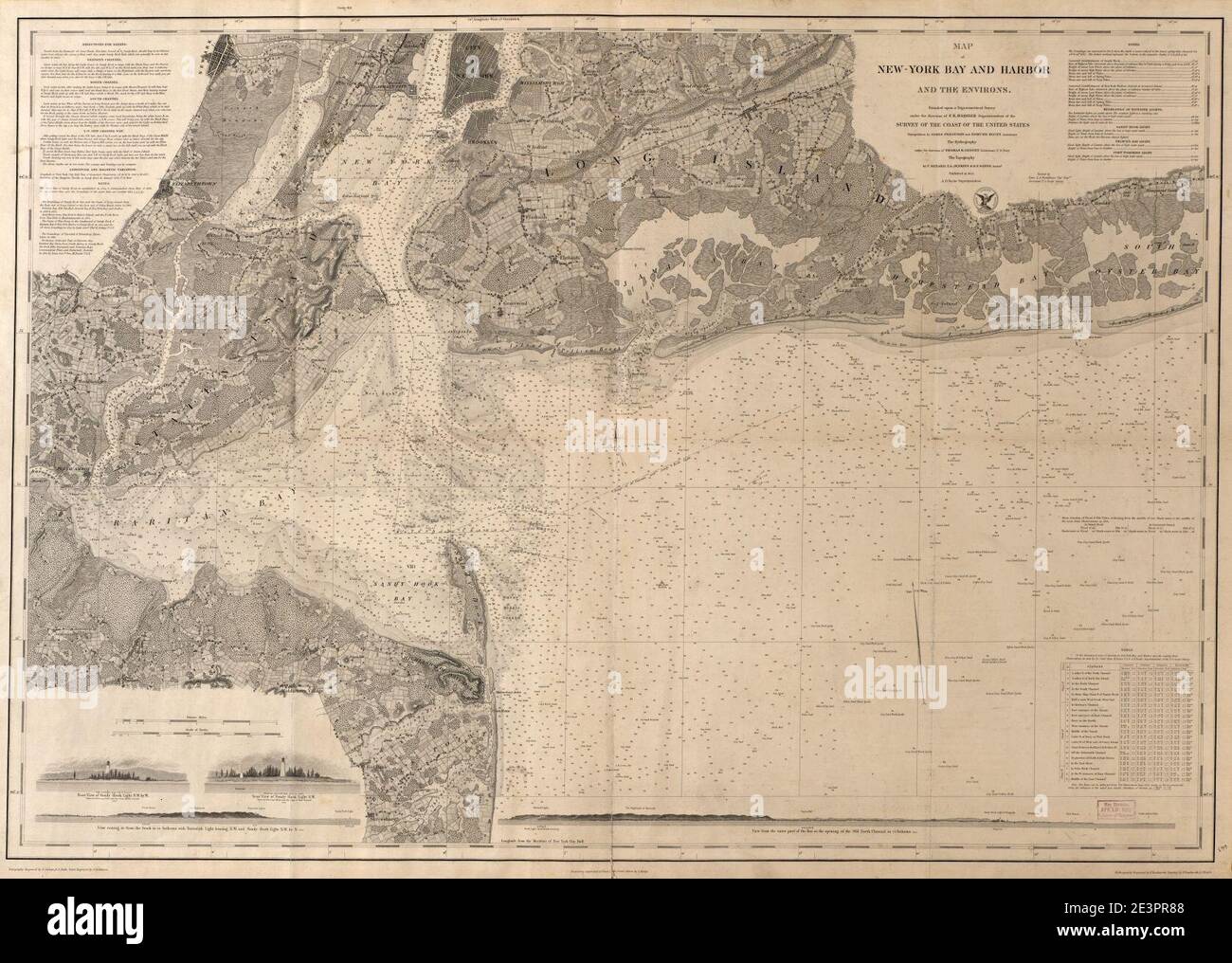Map of New-York Bay and Harbor and the environs Stock Photo - Alamy