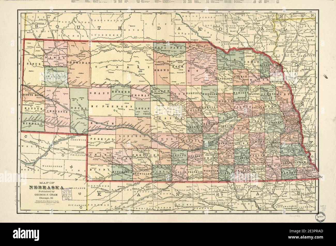 Map of nebraska hi-res stock photography and images - Alamy