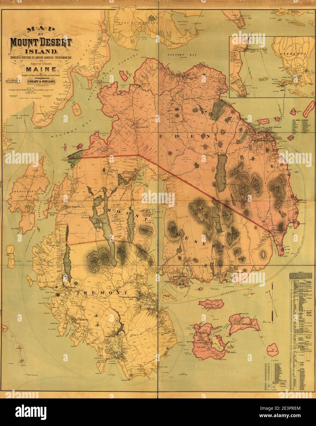 Map of mount desert island hi-res stock photography and images - Alamy