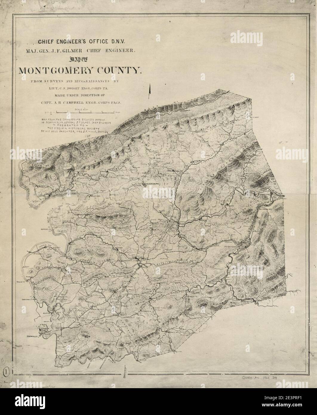 Map of Montgomery County Stock Photo - Alamy