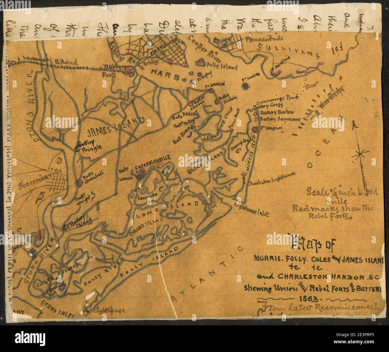 Map of Morris, Folly, Coles and James Island(s) etc., and Charleston ...