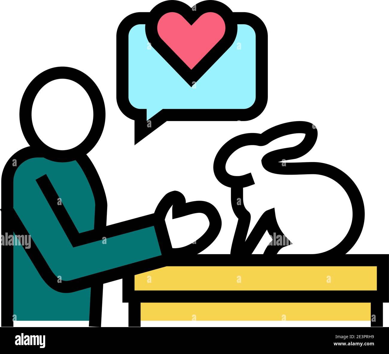 bunny veterinary researchment color icon vector illustration Stock ...