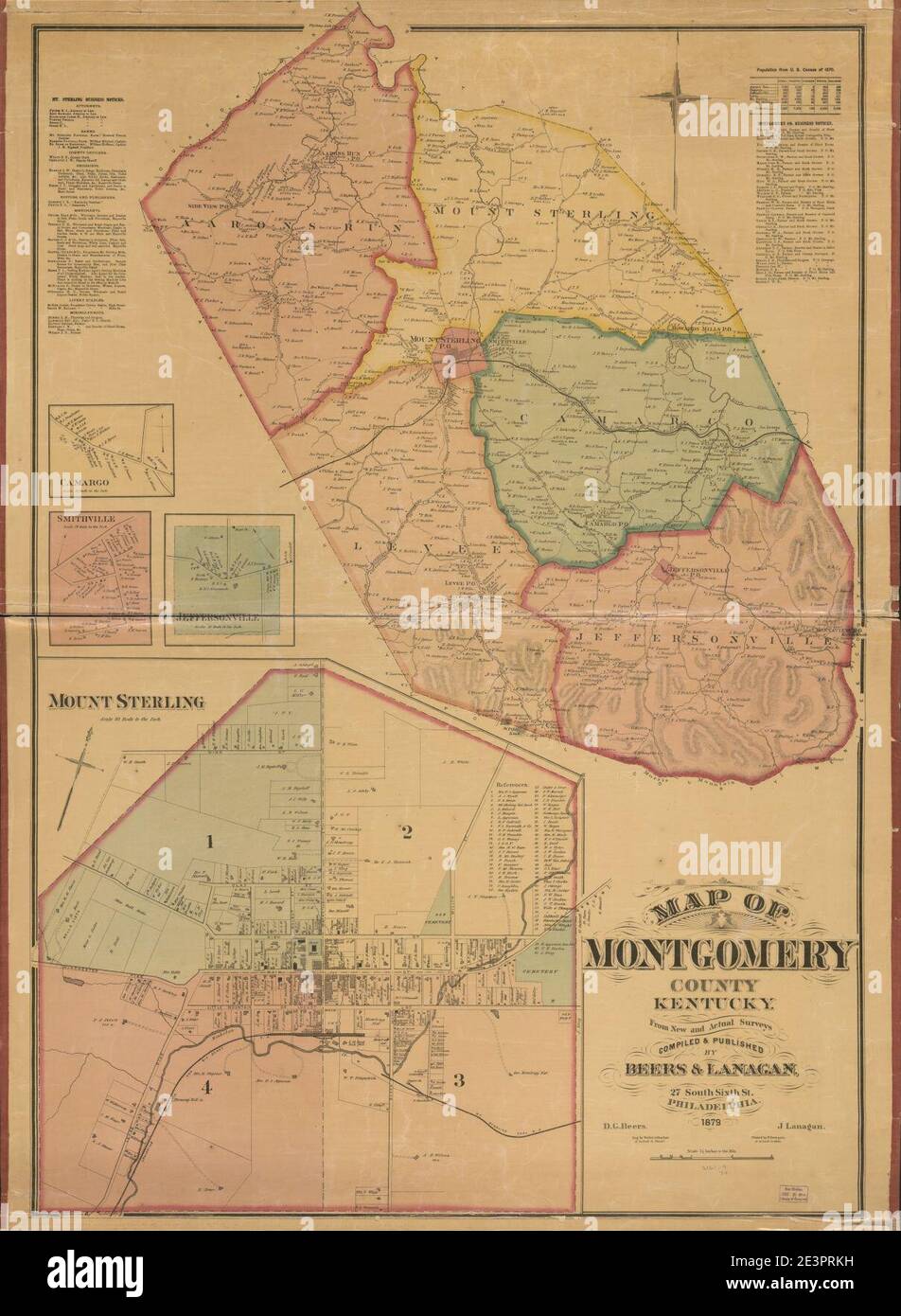 Map of Montgomery County, Kentucky Stock Photo - Alamy