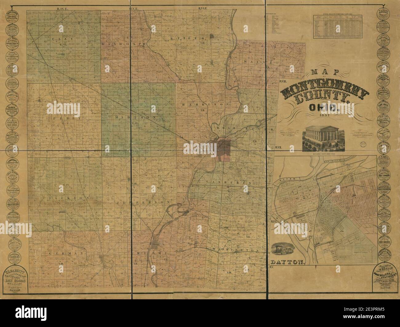 Map of Montgomery County, Ohio Stock Photo - Alamy