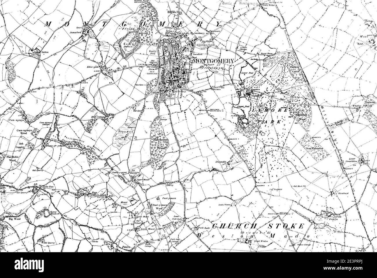 Map of Montgomeryshire OS Map name 037-NE, Ordnance Survey, 1885-1896 ...