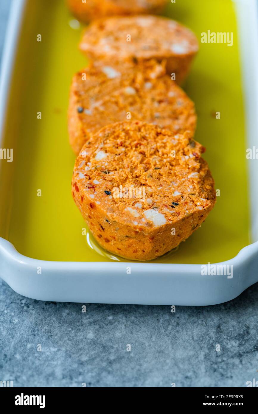 Traditional Turkish Spicy Surk Cheese Balls with Olive Oil from Hatay ...