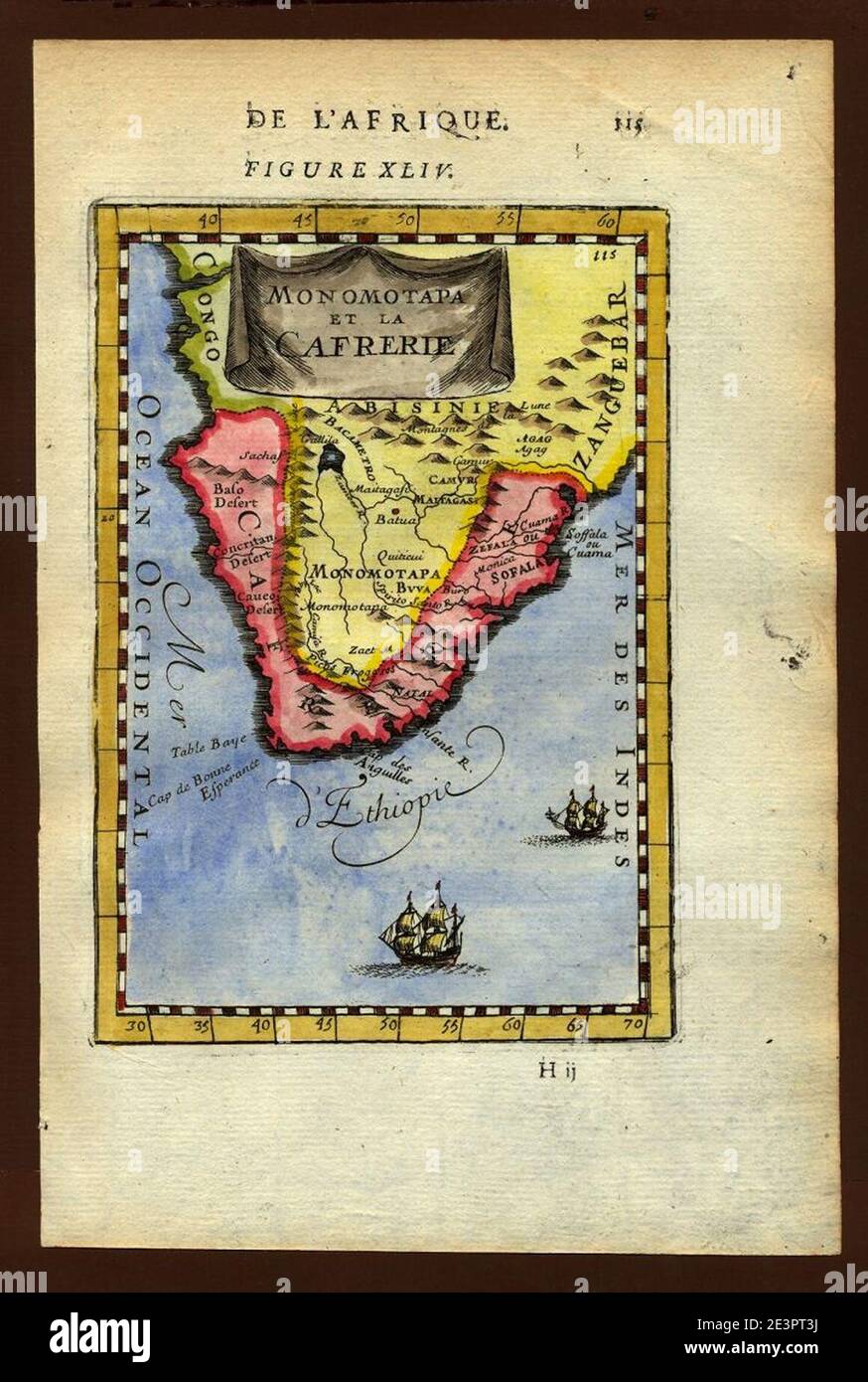 Map of Monomotapa and the Cafrerie, 1683 Stock Photo - Alamy