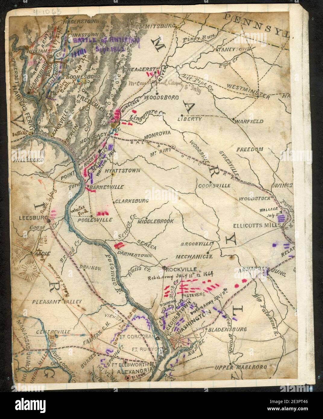 Map of Monocacy, Md., and vicinity Stock Photo - Alamy