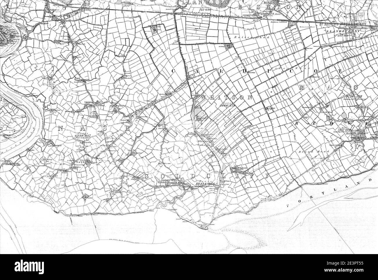 Map of Monmouthshire Sheet 034, Ordnance Survey, 1884-1887 Stock Photo ...