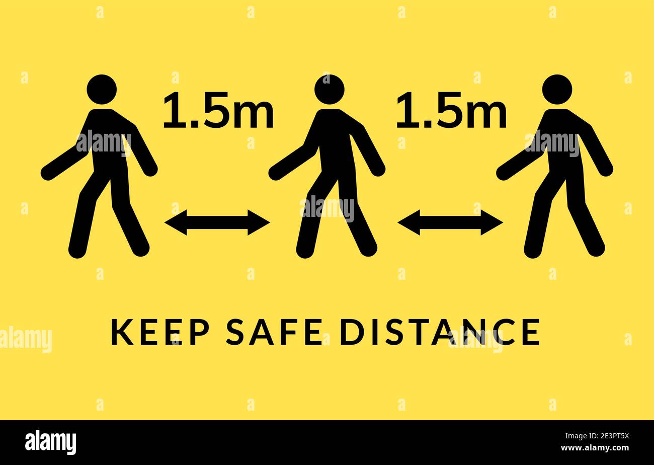 Social distance meter icon. Keep distance corona virus safe quarantine ...