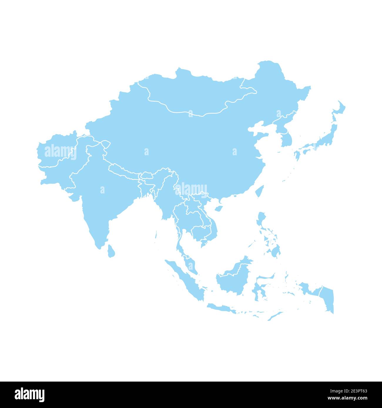 Asia vector map southeast country, Asian east continent icon silhouette ... Asia vector map southeast country, Asian east continent icon silhouette ...