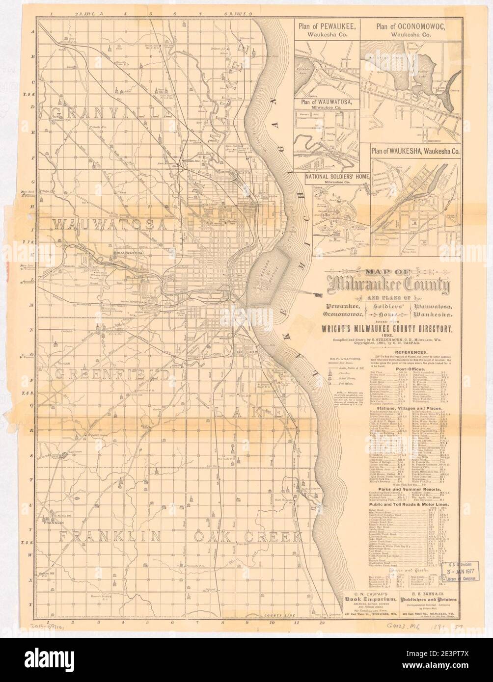 Pewaukee map hi-res stock photography and images - Alamy