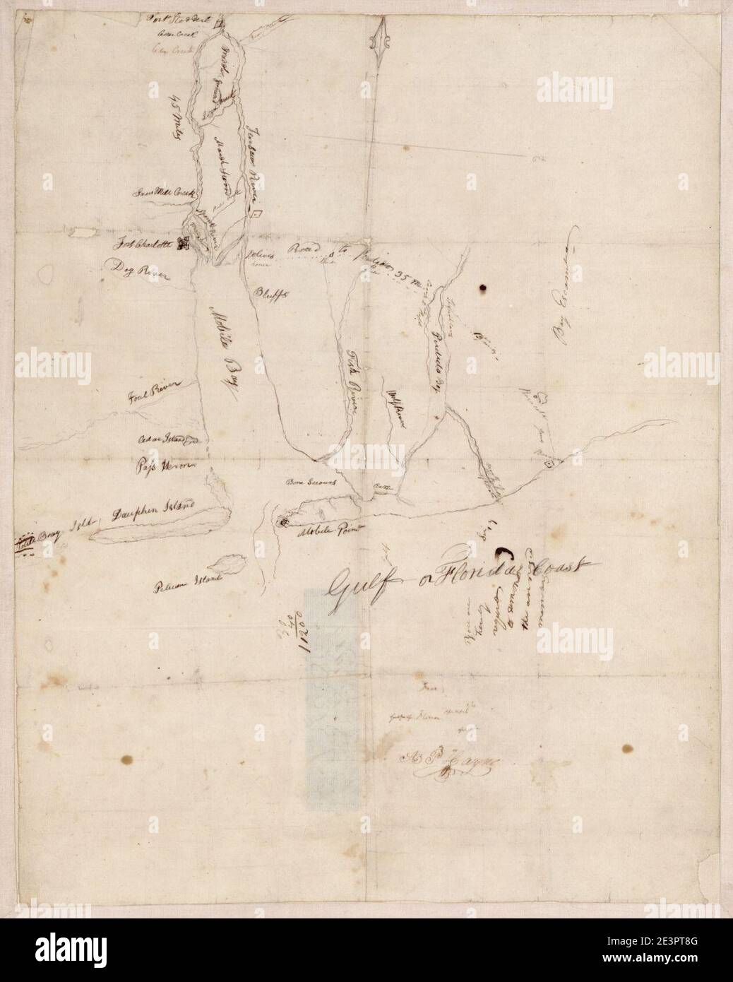 Map of Mobile Bay Stock Photo - Alamy