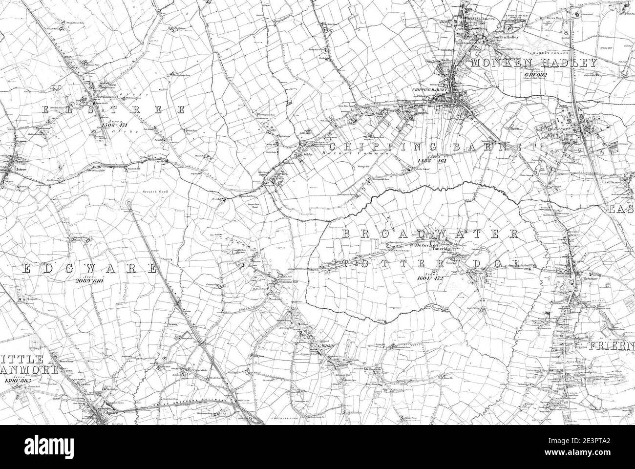 Vintage Map Of Middlesex Black and White Stock Photos & Images - Alamy
