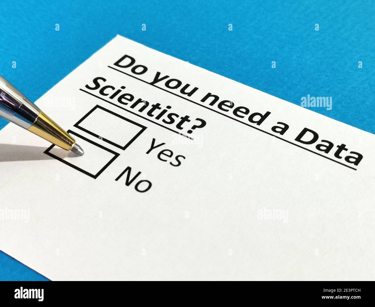 One person is answering question about data scientist Stock Photo - Alamy