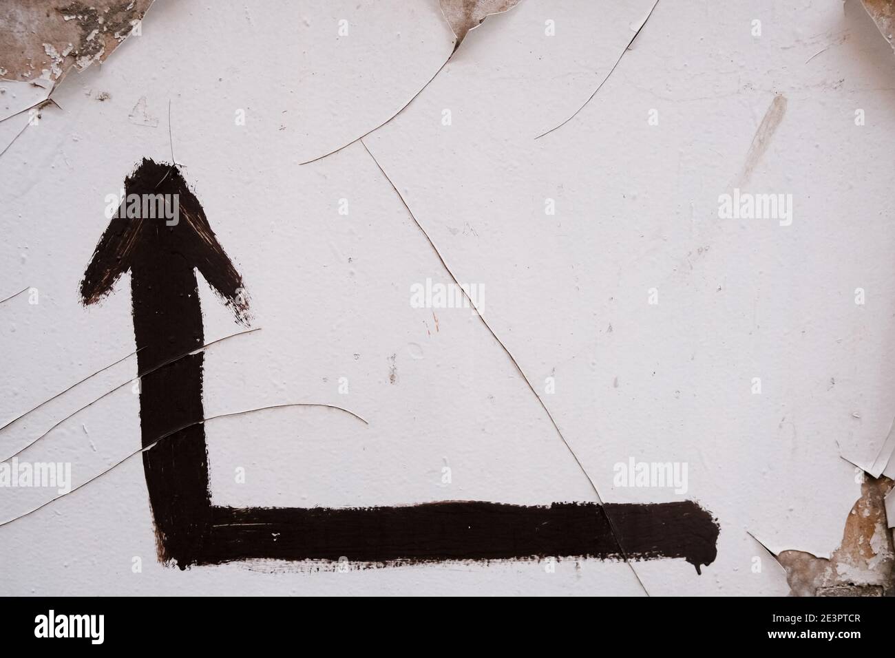 Hand painted black color arrow showing up, copy space Stock Photo - Alamy