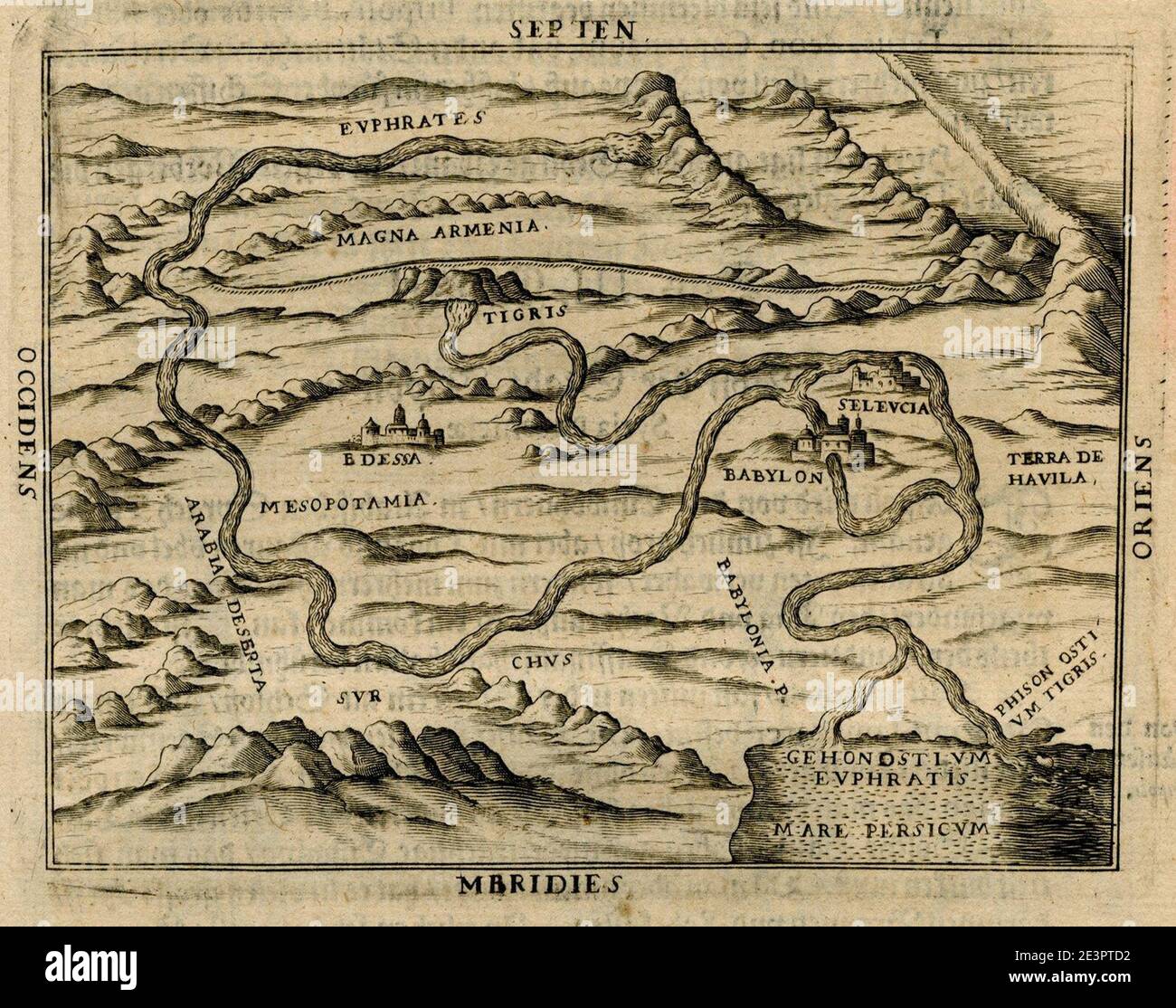 Map of Mesopotamia - Breuning Von Buchenbach Hans Jacob - 1612 Stock ...