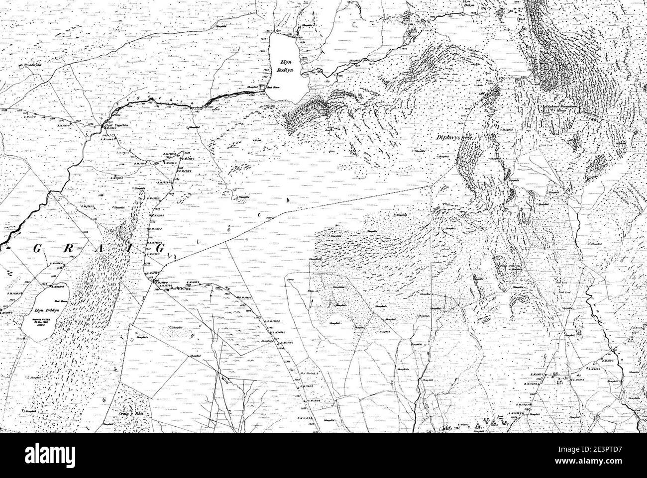 Map of Merionethshire OS Map name 032-NE, Ordnance Survey, 1888-1892 ...