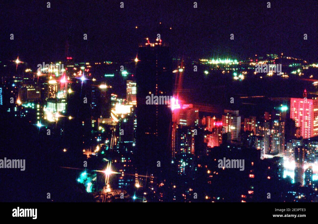 Hong Kong at Night towards Wanchai 1978 Stock Photo - Alamy Hong Kong at Night towards Wanchai 1978 Stock Photo - Alamy