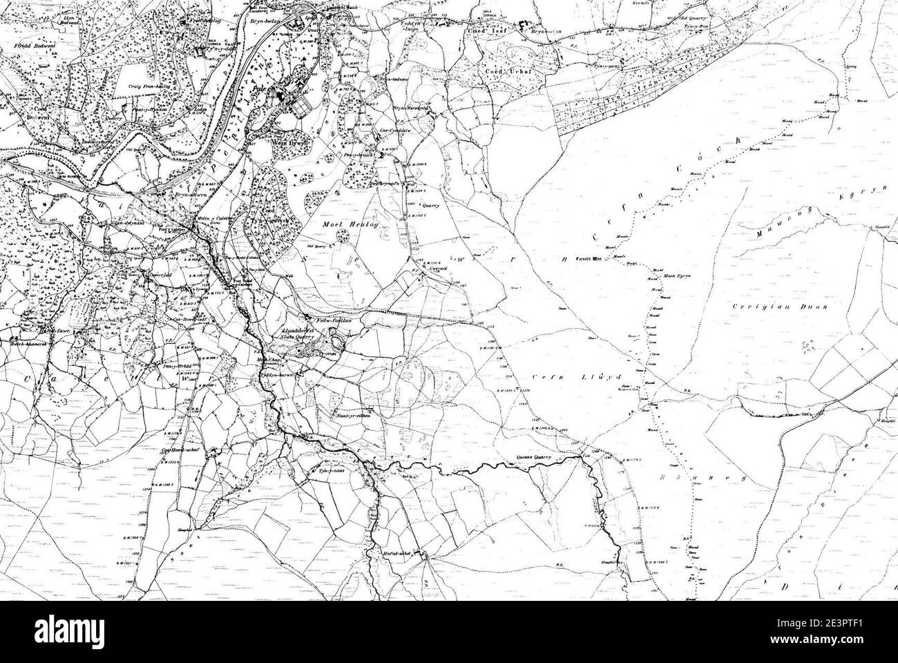 Map of Merionethshire OS Map name 023-NW, Ordnance Survey, 1888-1892 ...