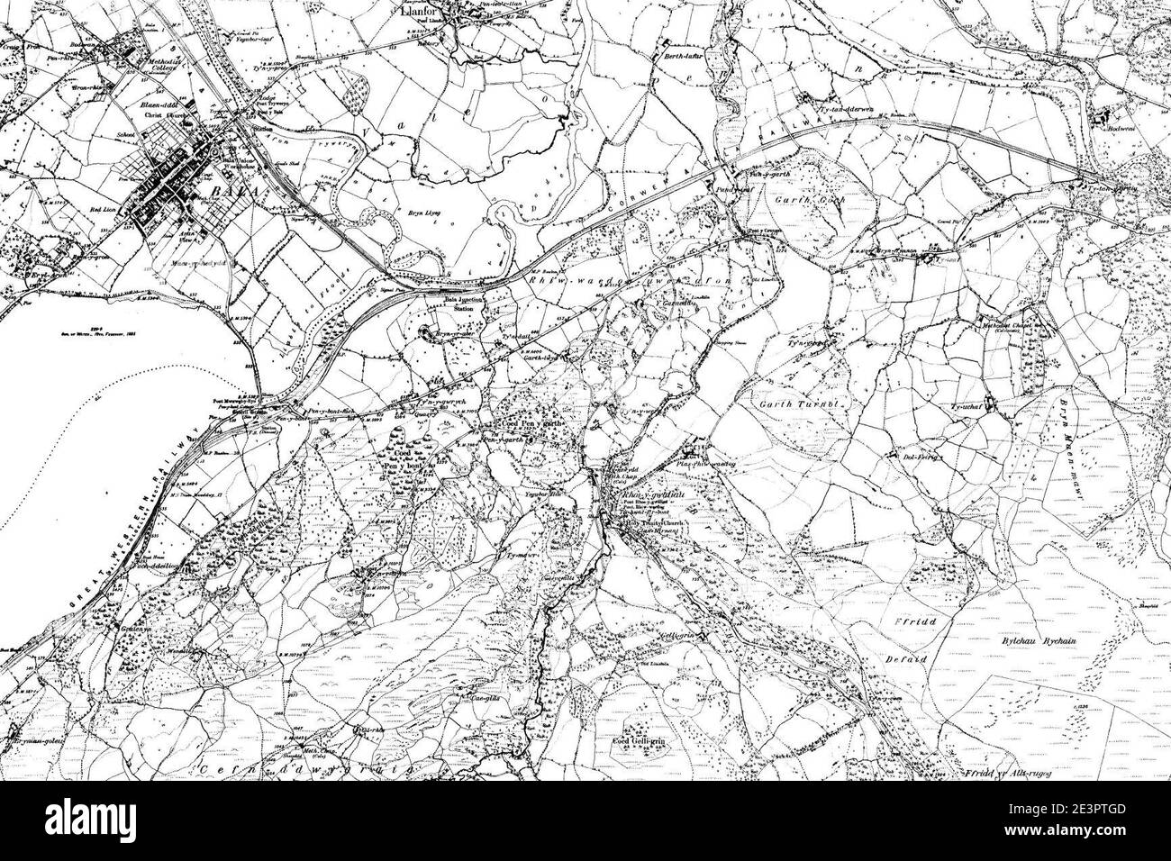 Map of Merionethshire OS Map name 022-NE, Ordnance Survey, 1888-1892 ...