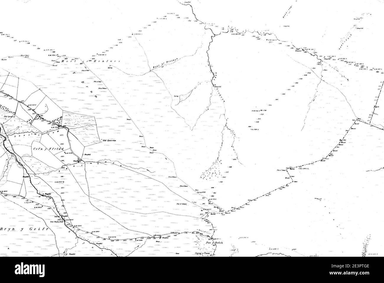 Map of Merionethshire OS Map name 016-SW, Ordnance Survey, 1888-1892 ...