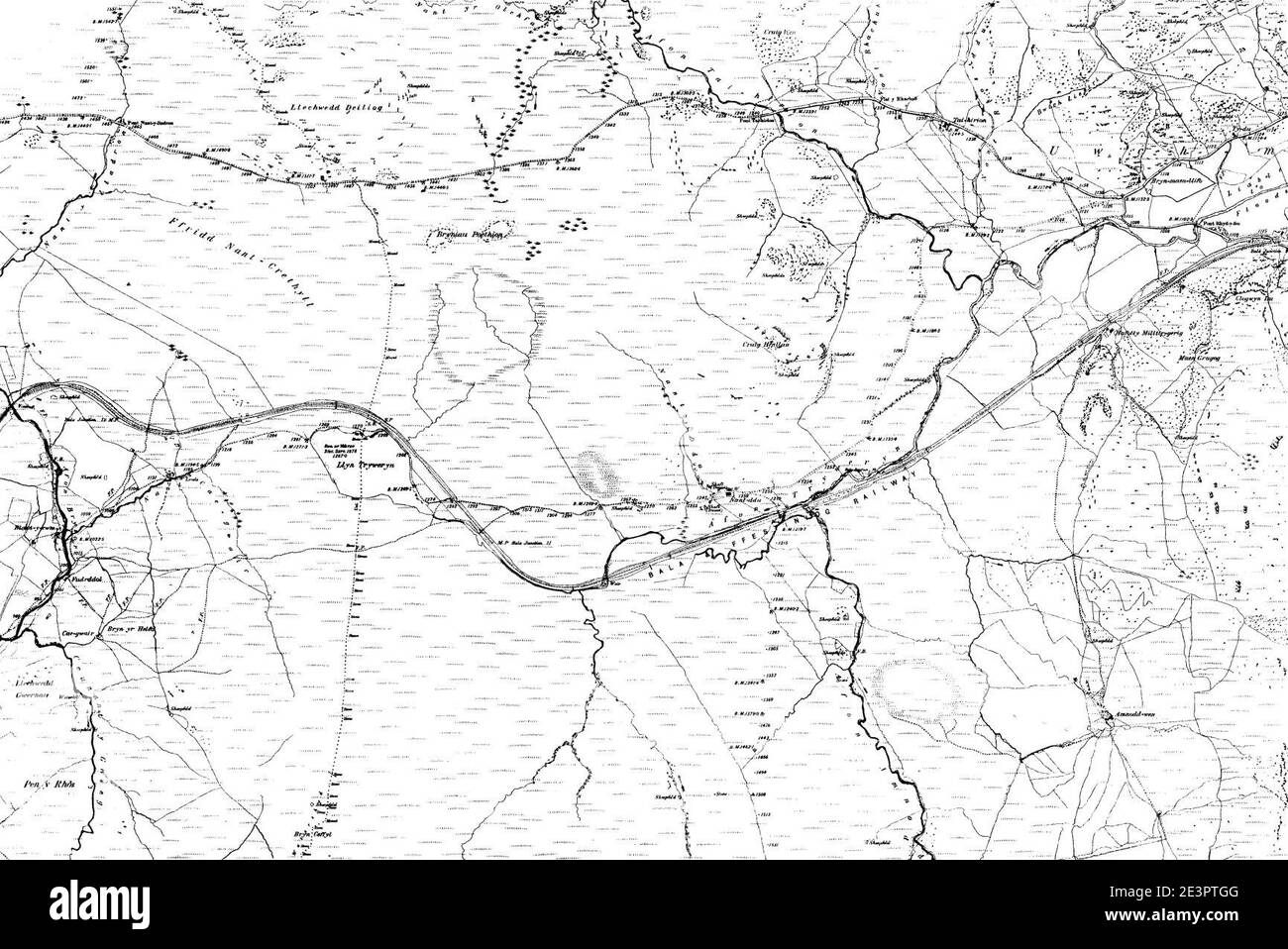 Map of Merionethshire OS Map name 013-SW, Ordnance Survey, 1888-1892 ...