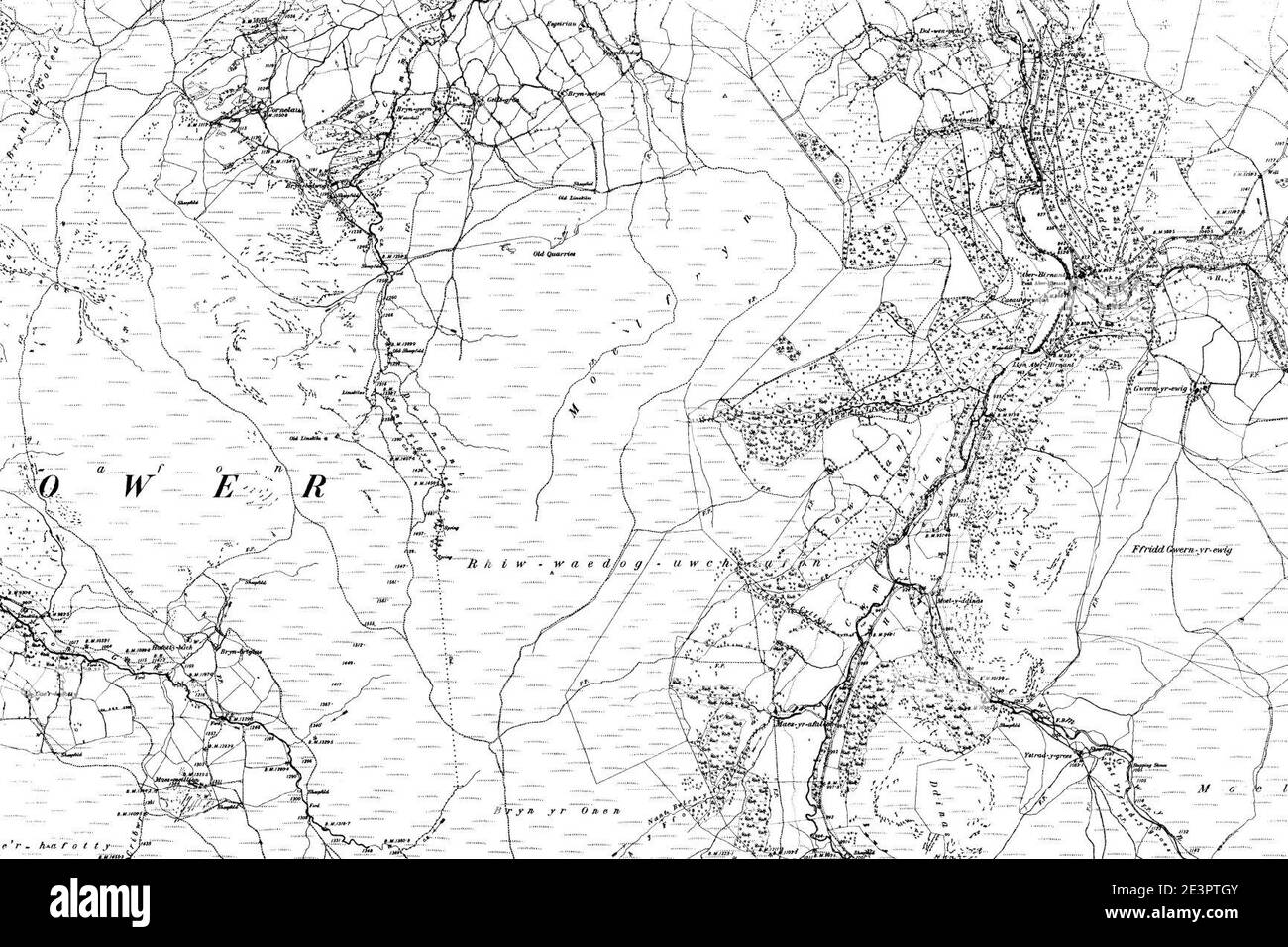 Map of Merionethshire OS Map name 022-SE, Ordnance Survey, 1888-1892 ...
